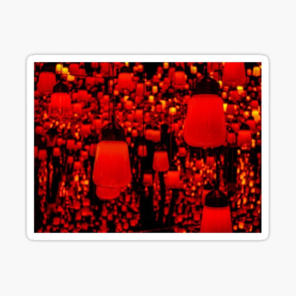 "Red Lamps at Teamlab borderless Digital Art Museum, Tokyo" Sticker for ...