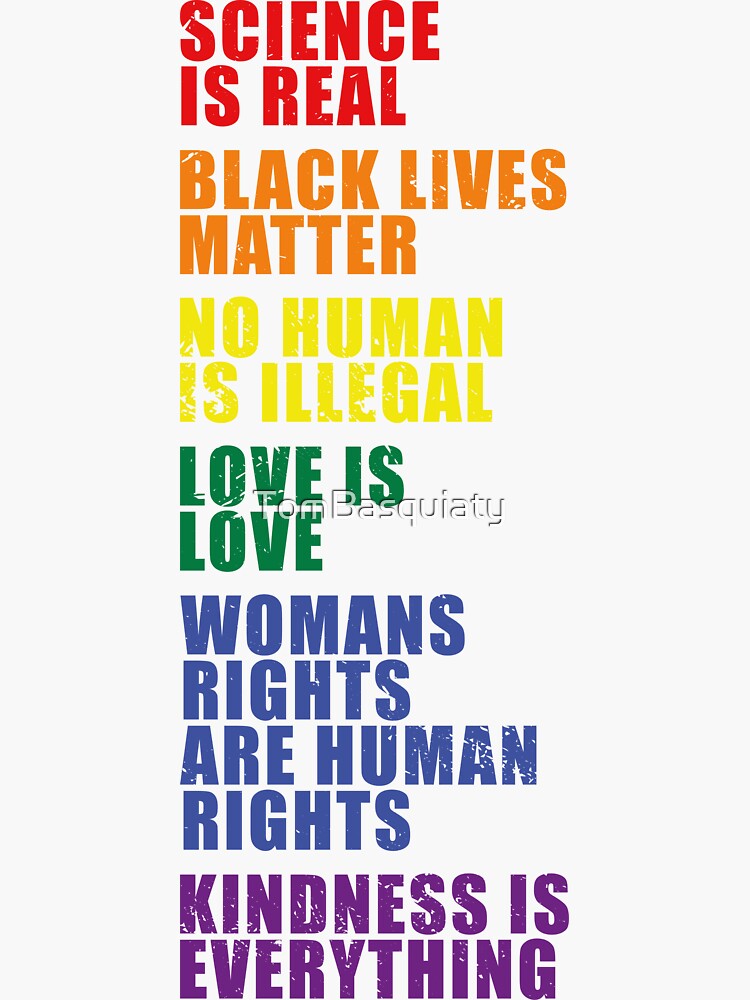 Lgbt Pride Equality No Human Is Illegal Sticker By Tombasquiaty