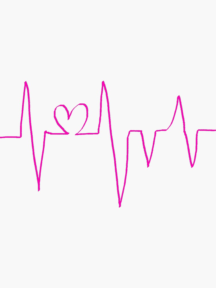 "Heart Beat - PINK" Sticker for Sale by LatifaDosSantos | Redbubble