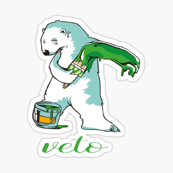"Climate environment polar bear veto" Sticker by wakafame07 | Redbubble