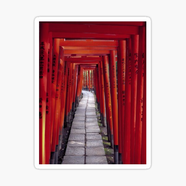 "Japanese Red Gates " Sticker for Sale by Amanyos | Redbubble