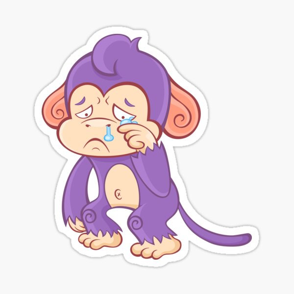 "Crying Funky Monkey" Sticker by Yuzach | Redbubble