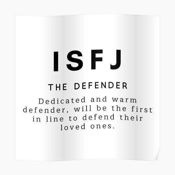 "ISTJ - The Defender MBTI Type" Poster for Sale by yourbestself | Redbubble