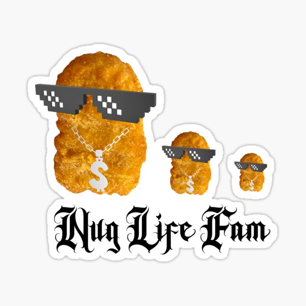 "Nug Life Family McDonalds Chicken Nuggets" Sticker for Sale by T-shirt ...