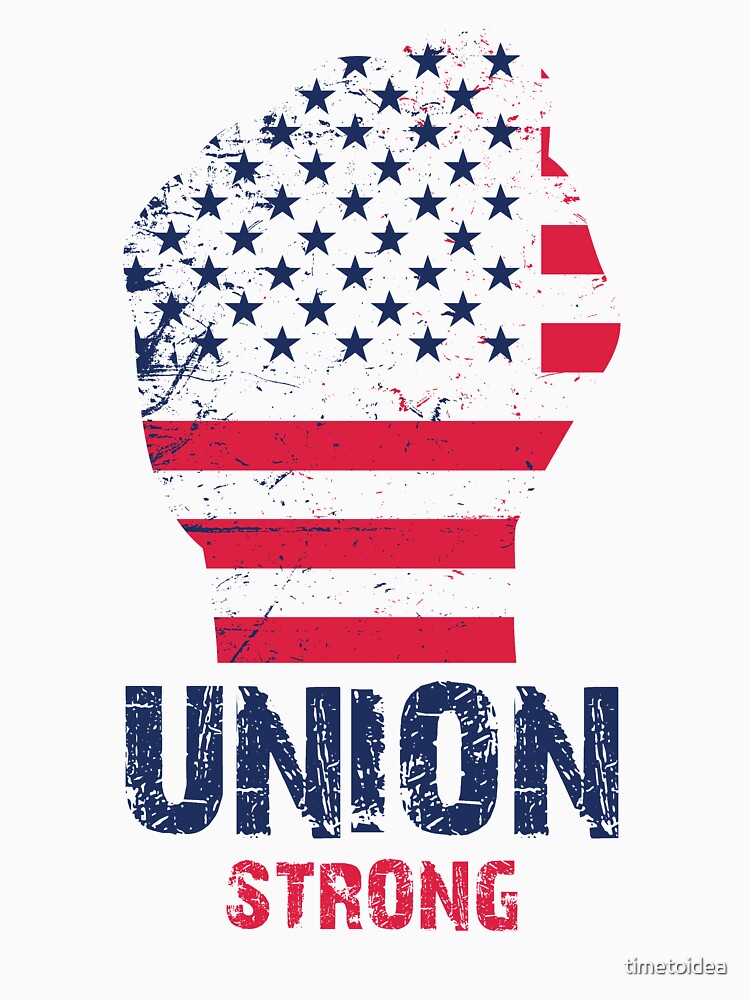 "Union Strong Vintage USA Flag Proud Labor Day" T-shirt for Sale by ...