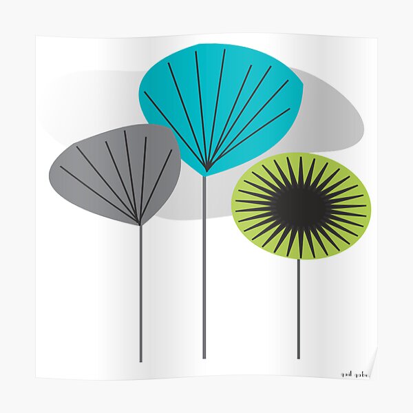 "Mid Century Inspired Seed Pods" Poster for Sale by gailg1957 | Redbubble