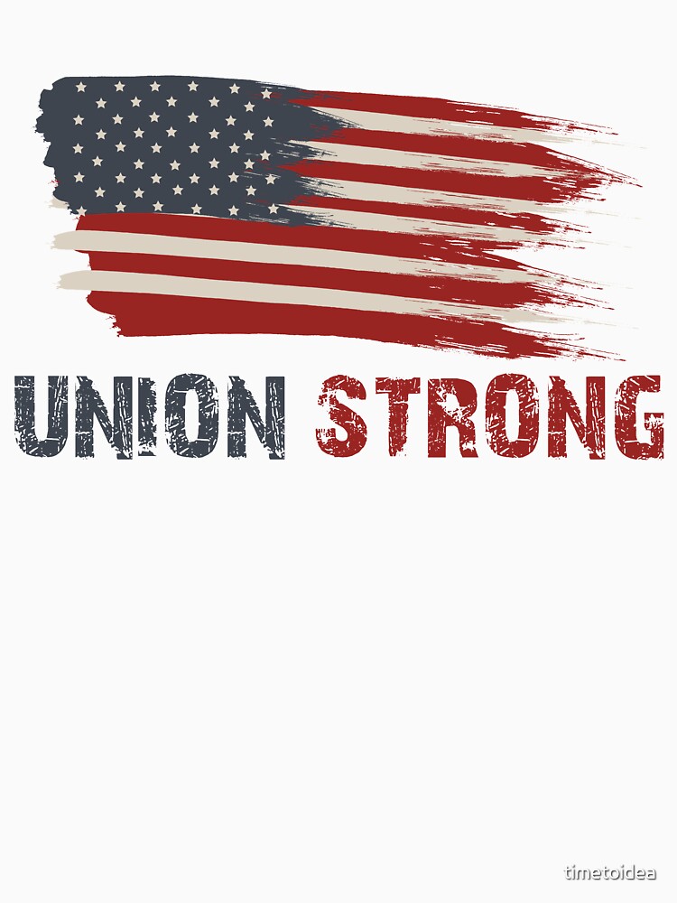 "Union Strong Vintage USA Flag Proud Labor Day" T-shirt for Sale by ...