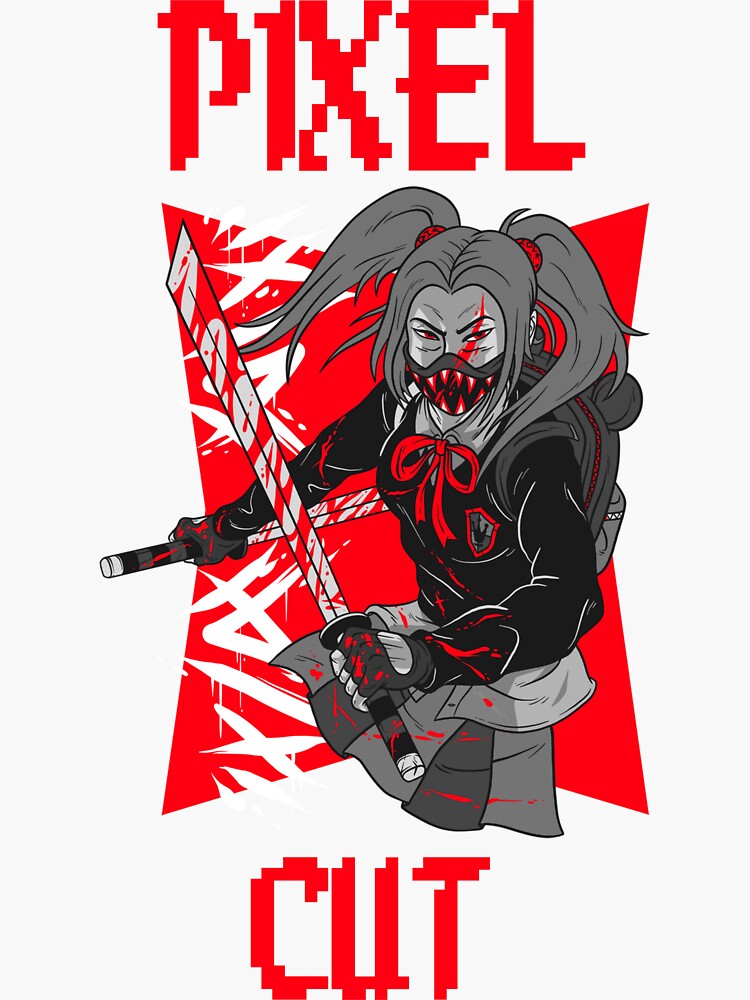 "PIXEL CUT" Sticker by Rietesh | Redbubble