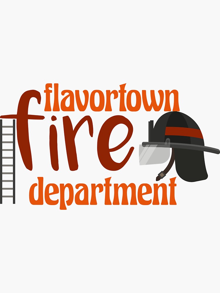 "flavortown fire department service d'incendie de Flavortown" Sticker ...