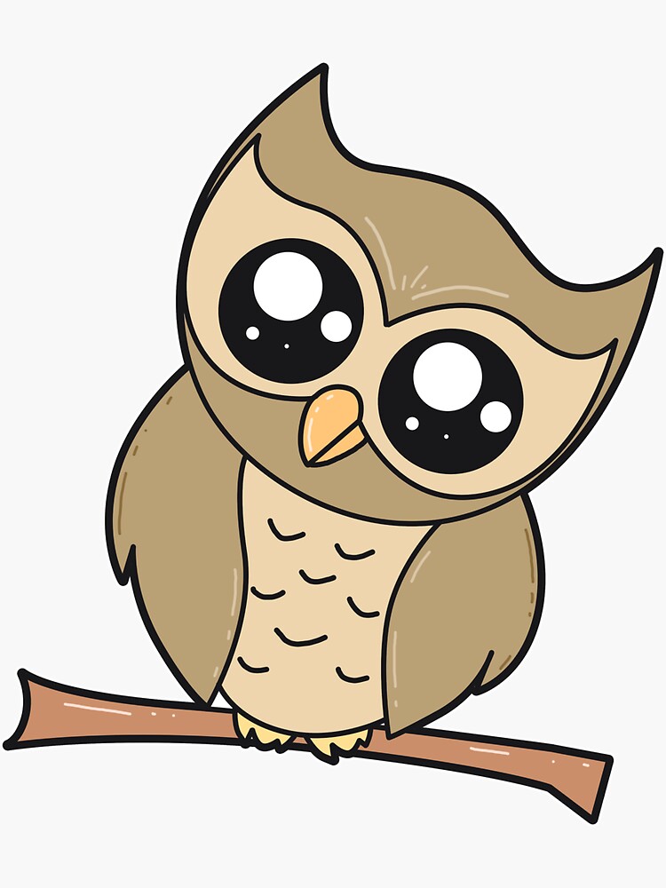 "Niedlich Eule Comic Cartoon" Sticker von Imutobi | Redbubble