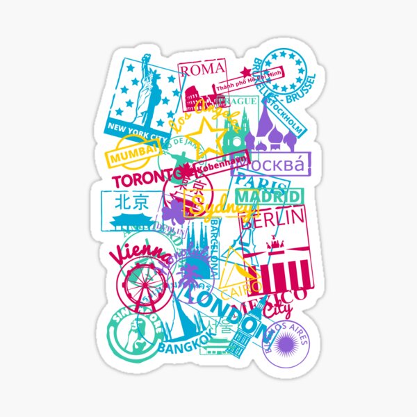 "Passport Stamp Travel Destination" Sticker for Sale by pda1986 | Redbubble