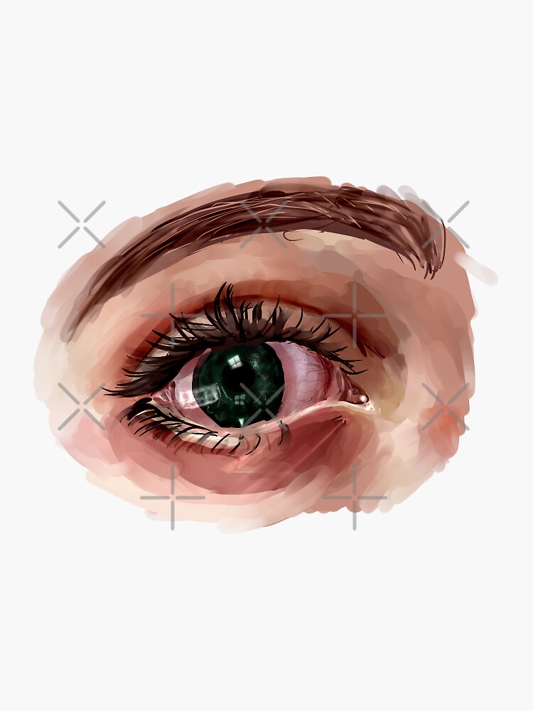"Realistic Crying Eye Design" Sticker for Sale by Bogwitch-Art | Redbubble