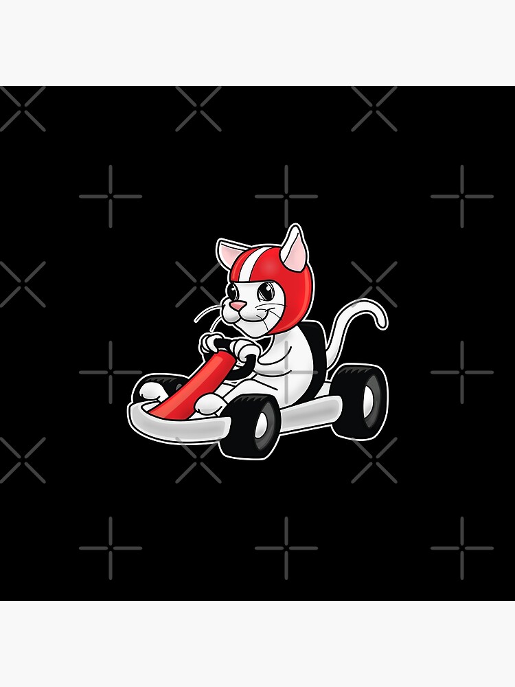 "Go Cart Cat - Cat driving car" Floor Pillow for Sale by ...