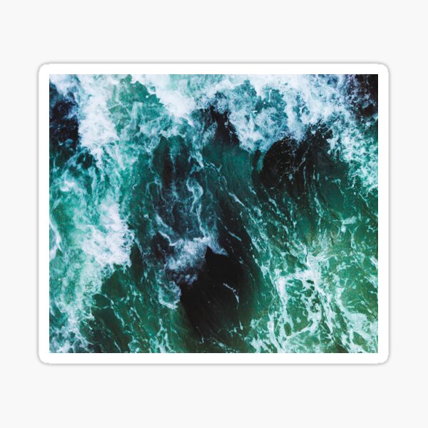 "Dark Aqua Green Sea Waves" Sticker for Sale by MB-red | Redbubble