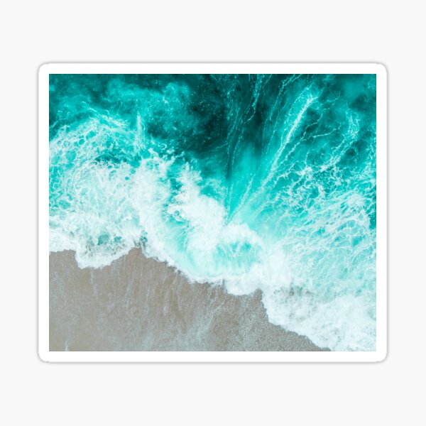 "Deep Dark Aqua Blue Ocean Wave Crashing Beach" Sticker for Sale by MB ...