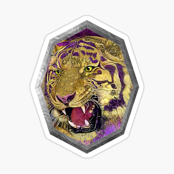 "Golden Tiger" Sticker for Sale by Kestrelle | Redbubble