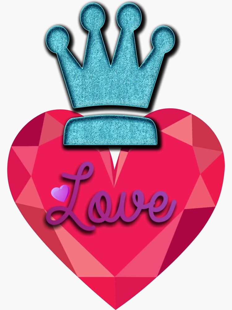 "Crown Love heart " Sticker by Pop1SMOKE | Redbubble