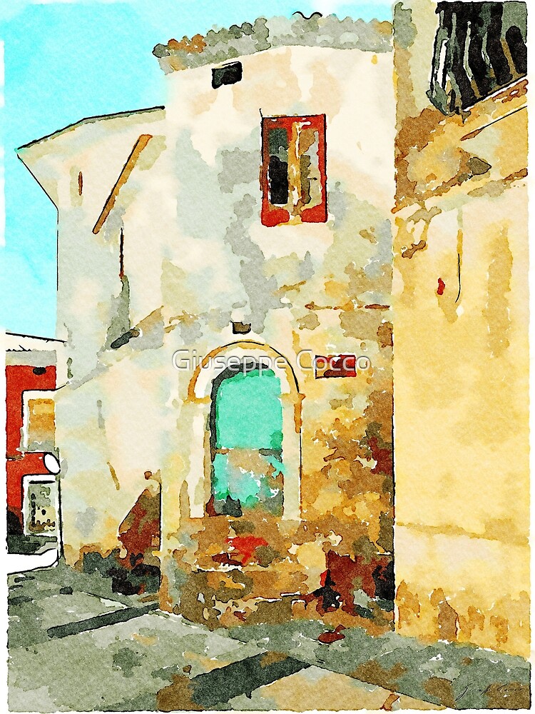 "Buildings in the historic center of Tortora" by Giuseppe Cocco | Redbubble