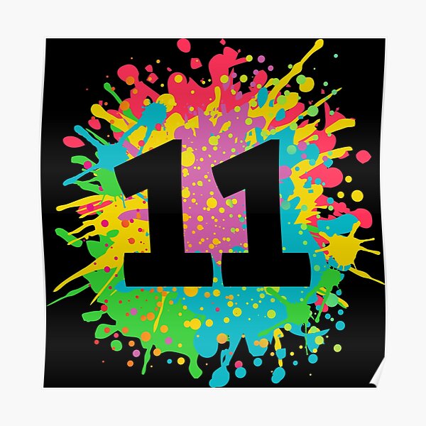 11th Birthday For Kids Girls Boys Number 11 In Paint Splashes Team 11th-birthday-for-kids-girls-boys-number-11-in-paint-splashes-team