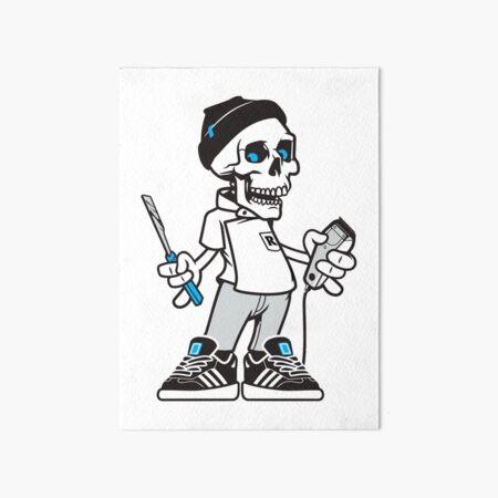 "Skeleton Barber" Art Board Print for Sale by nickredone1 | Redbubble