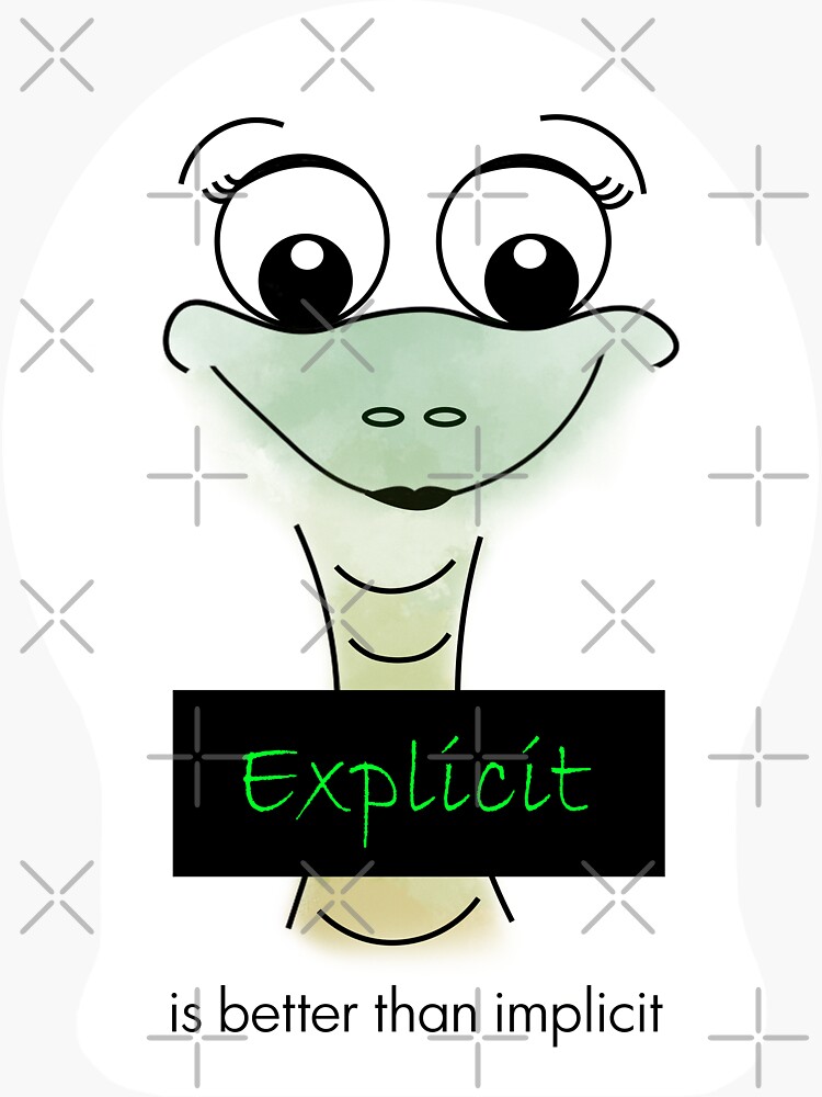 Zen Of Python Explicit Is Better Than Implicit Sticker For Sale By Datascienceart Redbubble
