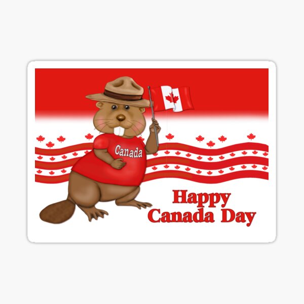 "Canada Day Beaver" Sticker for Sale by SpiceTree | Redbubble
