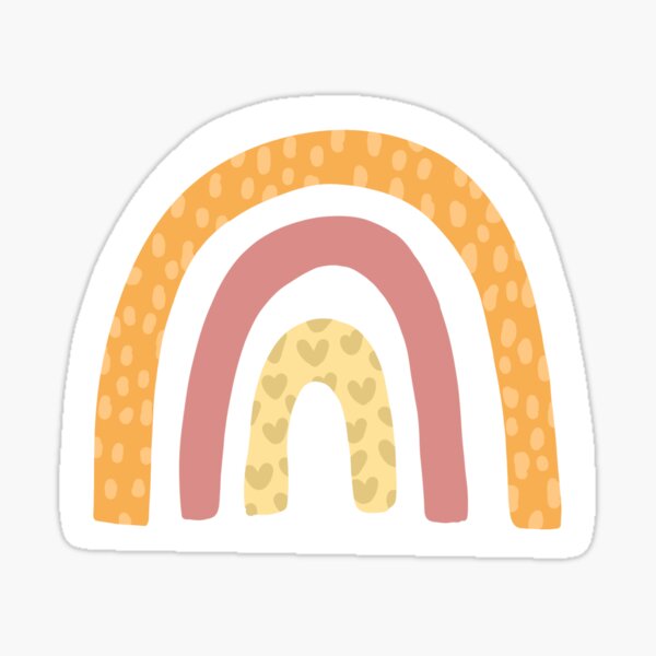 "Pink and Orange Rainbow" Sticker by CassidysCrafts | Redbubble