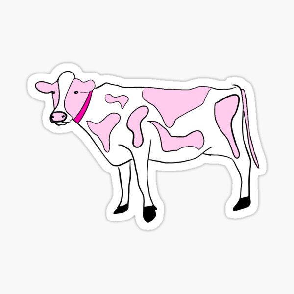 "Cute pink cow" Sticker by Nevesdesigns | Redbubble