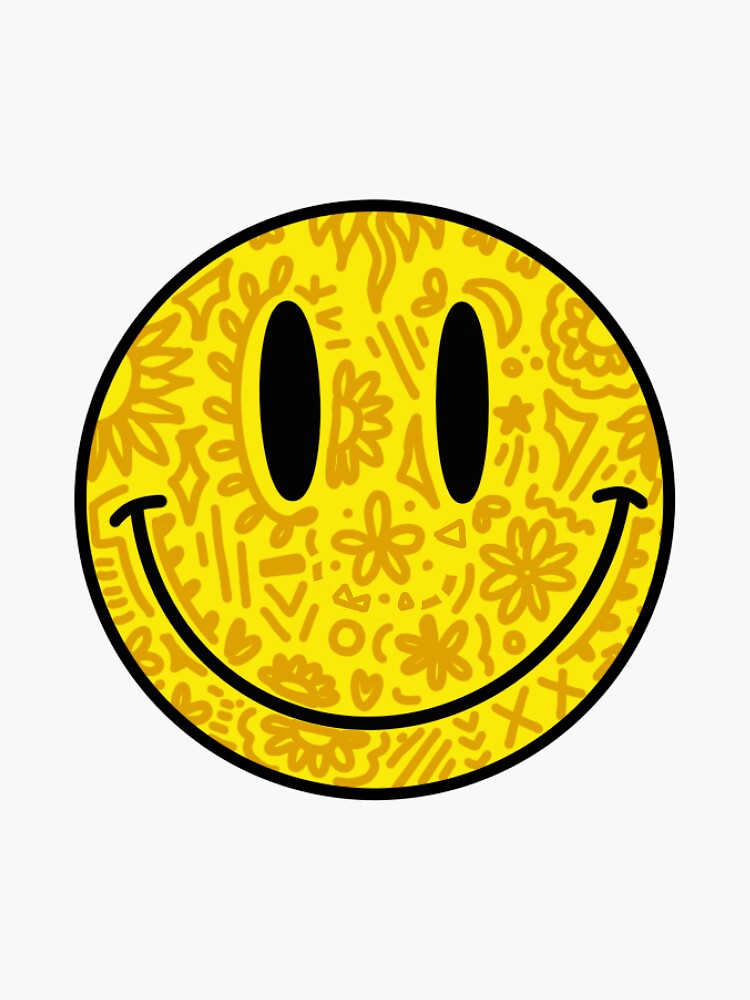 "hippie smiley face sticker" Sticker by skylergreenn | Redbubble