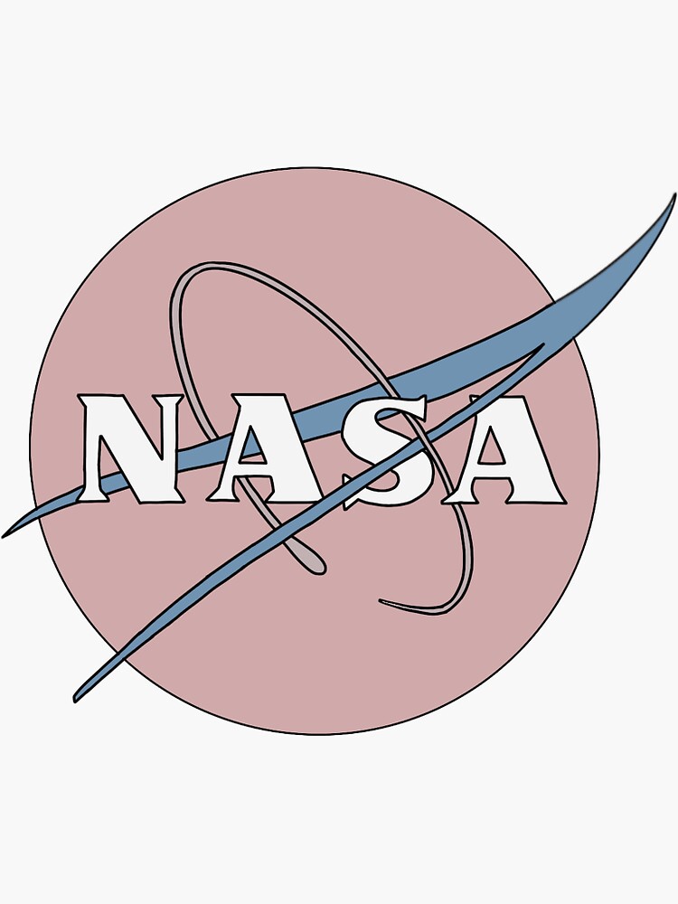 "Pink “NASA” sticker" Sticker for Sale by caroldesigns | Redbubble