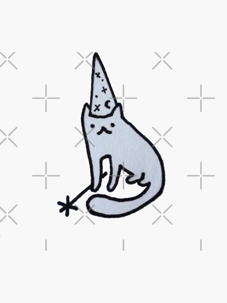 "Wizard Cat Doodle" Sticker for Sale by GarfieldsLitter | Redbubble