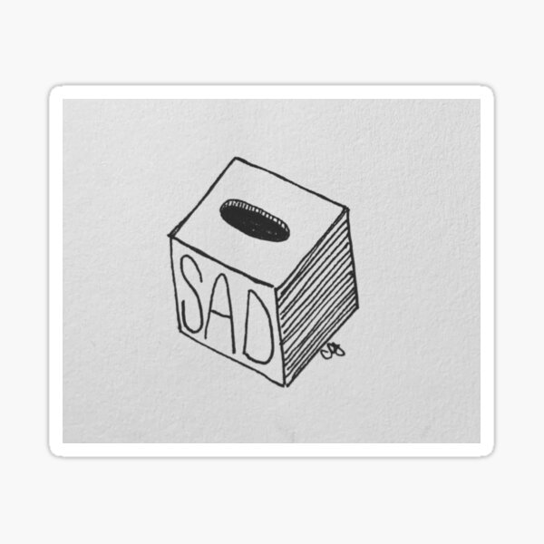 "Sad empty tissue box " Sticker for Sale by wolfieeyesbb | Redbubble