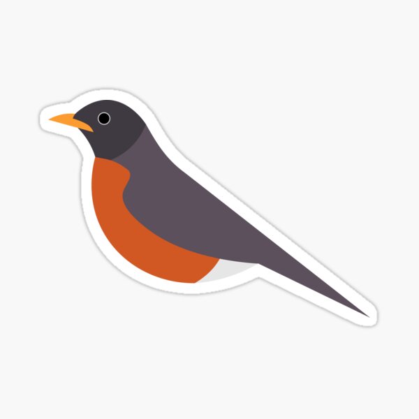 "Minimalist American Robin" Sticker for Sale by jspiggle | Redbubble