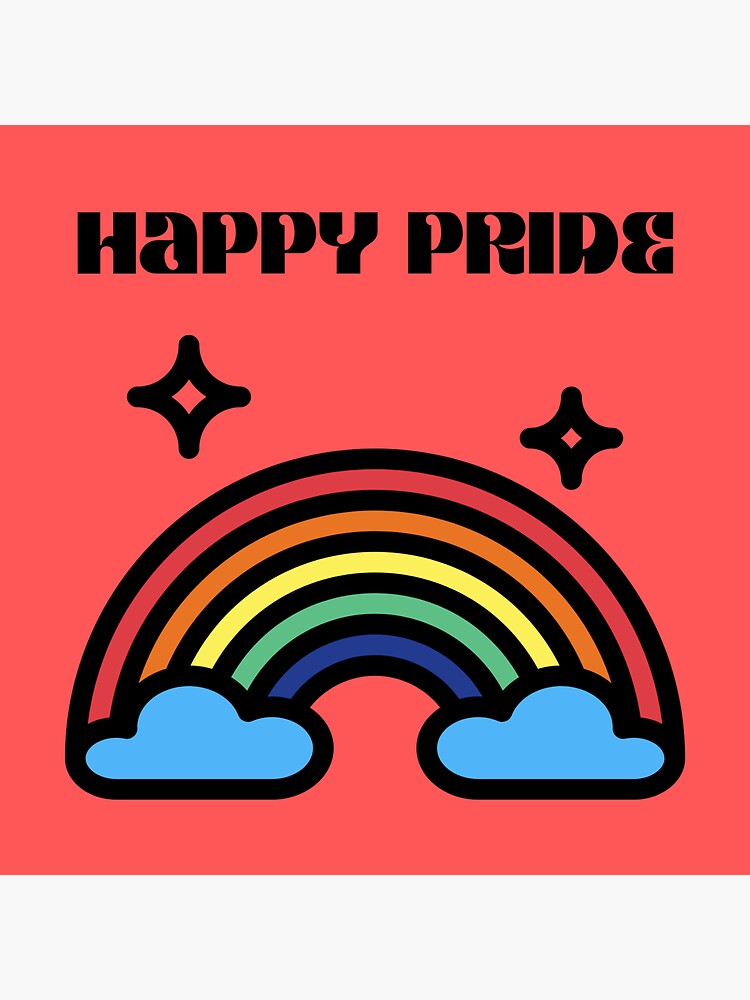 "HAPPY PRIDE (RED)" Sticker by prollycool | Redbubble