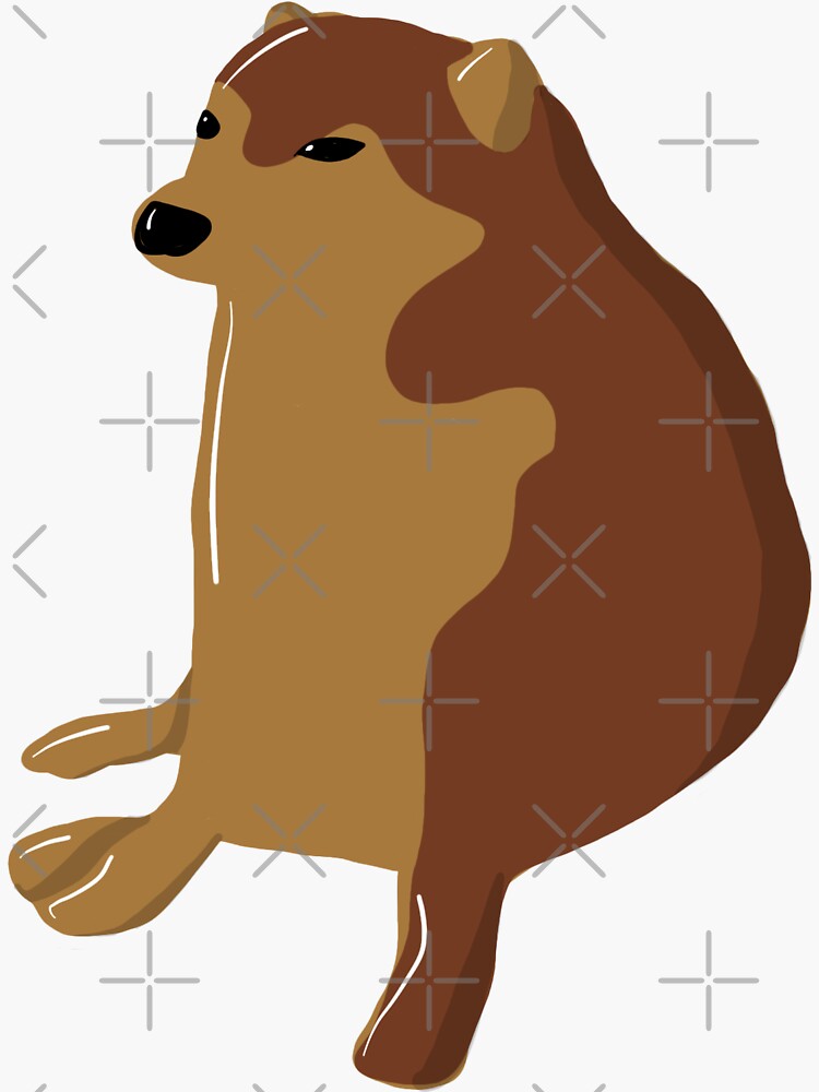 Pegatina «Color negro Cheems minimalista simple único » de osnayal ...