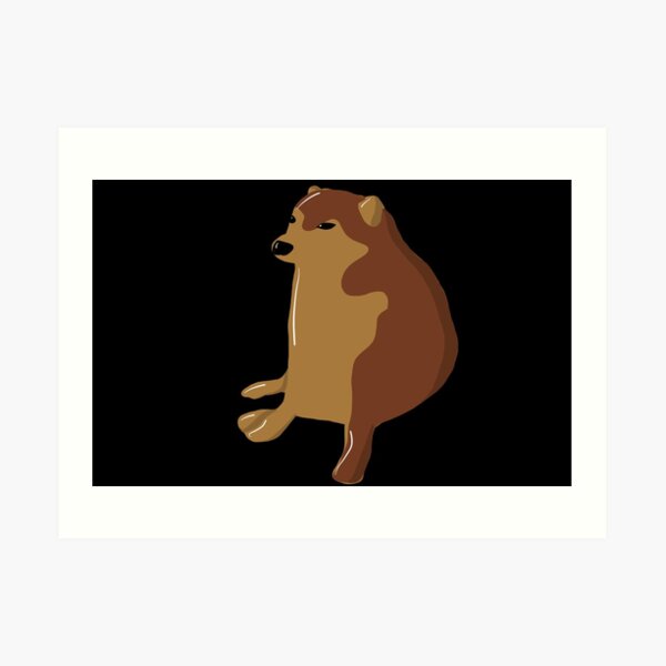 "Black color Minimalistic Cheems minimalist" Art Print by osnayal ...