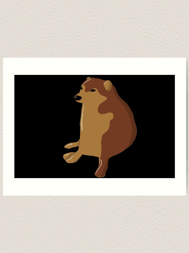 "Black color Minimalistic Cheems minimalist" Art Print by osnayal ...