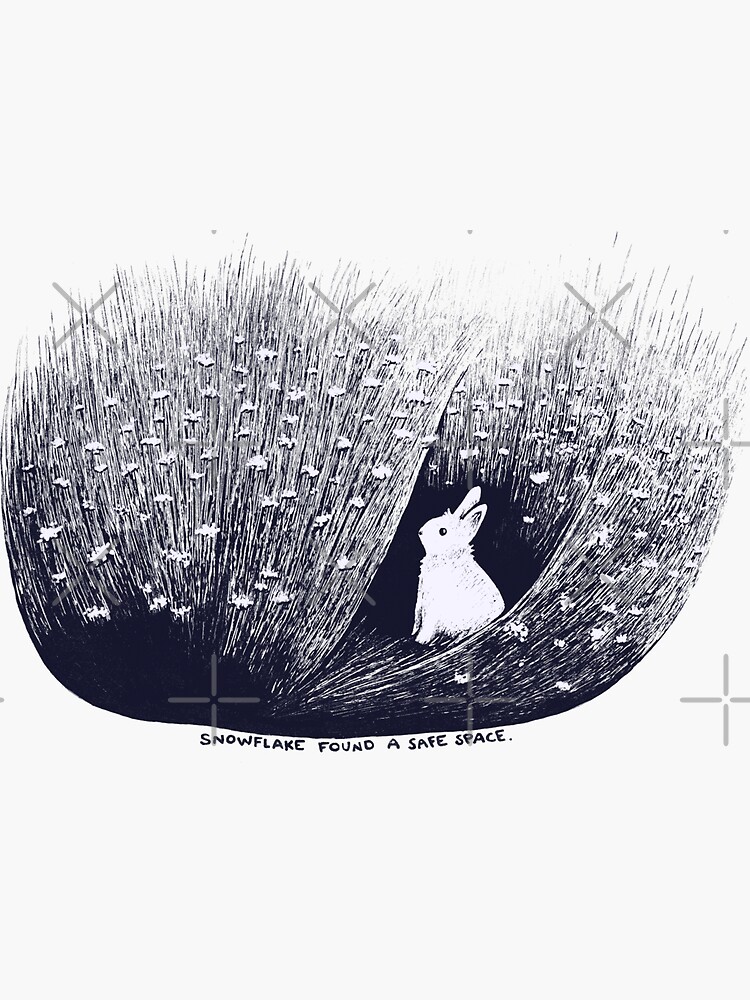 "Snowflake Found a Safe Space" Sticker by AnniRaasu | Redbubble