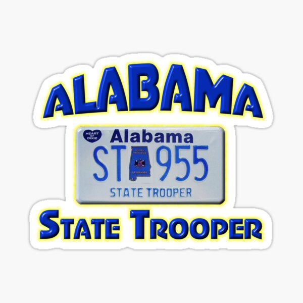 "Alabama Trooper License Plate" Sticker for Sale by lawrencebaird ...