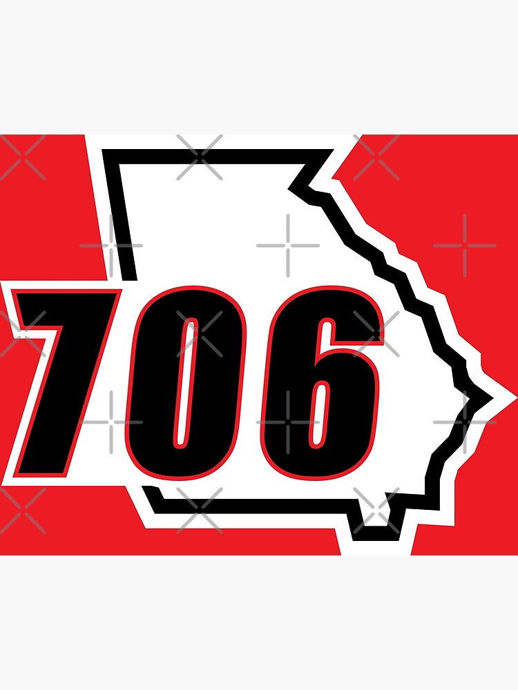 "Red & Black Georgia 706 Area Code on Red" Poster for Sale by SleepyLab ...