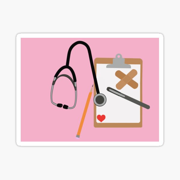 "nurse, school nurse back to school fun supplies with pink background ...