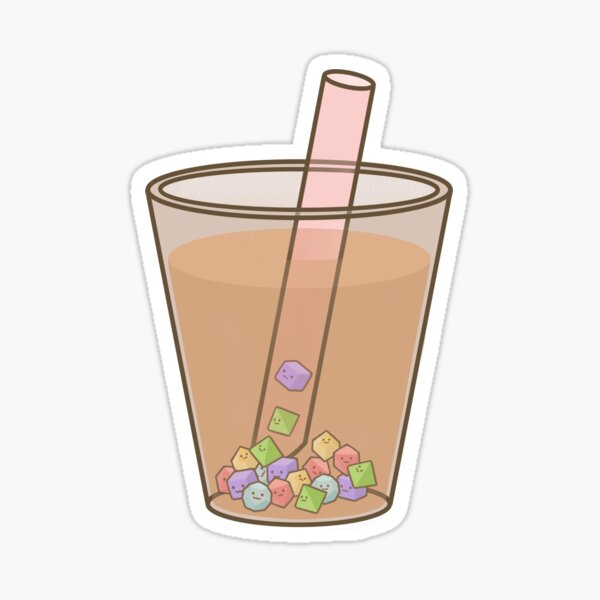 "Polyhedral Dice Boba Tea" Sticker by Mimic-Gaming-Co | Redbubble