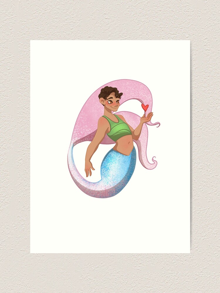 "Trans Mermaid (with binder)" Art Print by CreativelyChloe | Redbubble