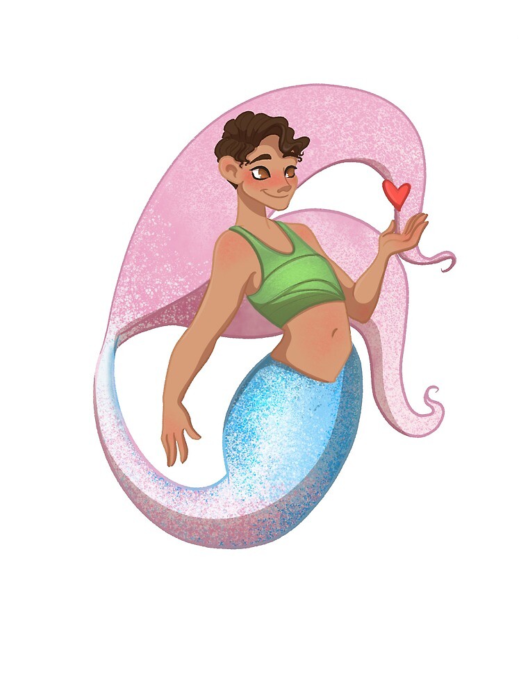 "Trans Mermaid (with binder)" Art Print by CreativelyChloe | Redbubble