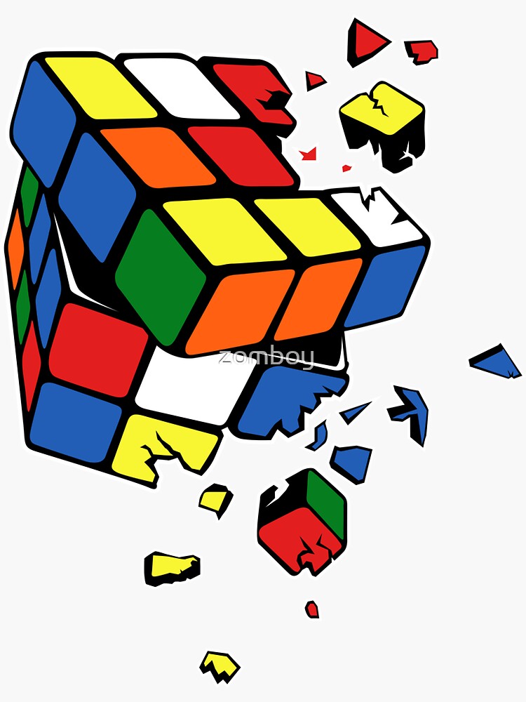 "Exploding Cube" Sticker for Sale by zomboy | Redbubble