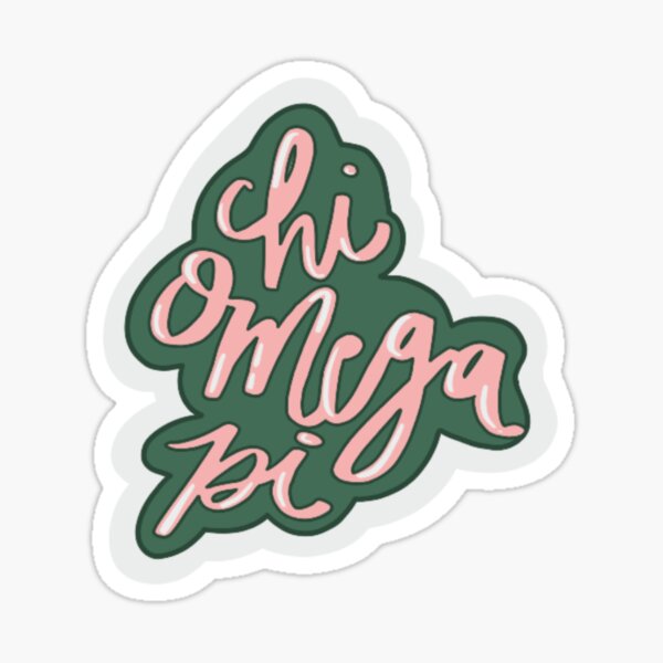 "Chi Omega Pi Script " Sticker for Sale by mp-creative | Redbubble