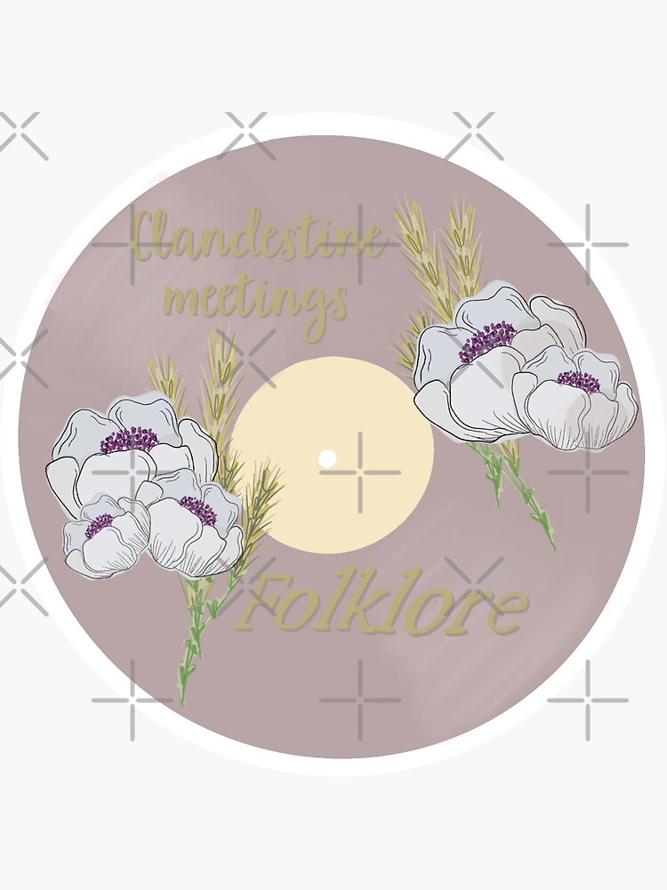 "Clandestine meetings folklore vinyl" Sticker for Sale by rainonfire ...