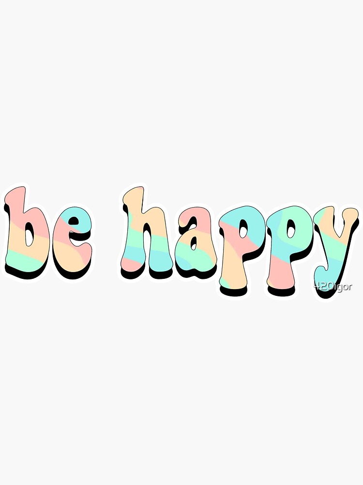 "Pastel Retro Be Happy Aesthetic Design" Sticker for Sale by 420igor ...