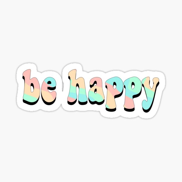 "Pastel Retro Be Happy Aesthetic Design" Sticker for Sale by 420igor ...