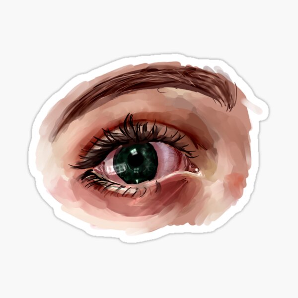 "Large Realistic Crying Eye Design" Sticker by Bogwitch-Art | Redbubble